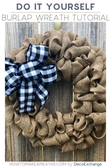 How To Easily Make A Simple Burlap Wreath How To Make Wreaths Wreath Making For Craftpreneurs