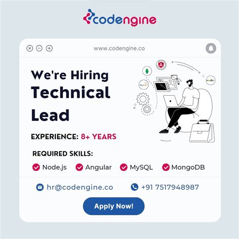 Codengine Technologies On Linkedin Technicallead Nodejs Angular Mysql Mongodb Techjobs
