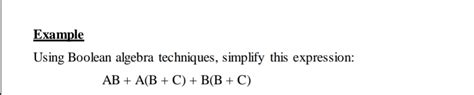 Answered Example Using Boolean Algebra Bartleby