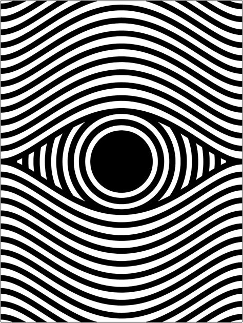 Optical Illusion Eye Optical Illusions Op Art Coloring Pages