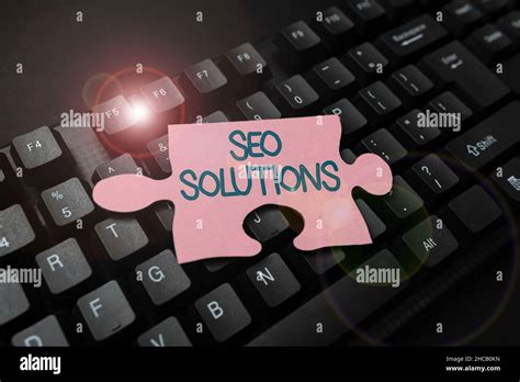 Conceptual Caption Seo Solutions Word Written On Search Engine Result Page Increase Visitors By