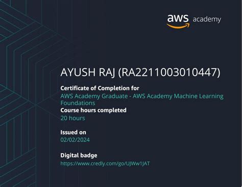 Ayush Raj On Linkedin Machinelearning Awsacademy Datascience