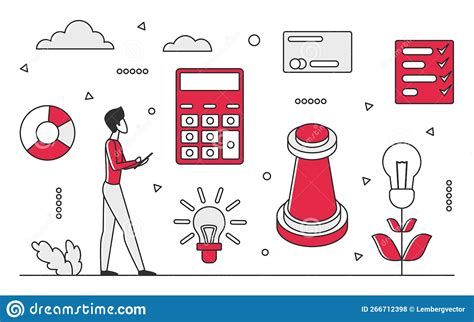 Investment Strategy Line Icons Collection Diversification Asset Allocation Risk Management