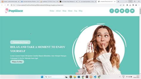 Complete Responsive Ice Crem Shop Website Template Using Html Css And