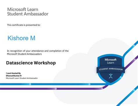 Im Thrilled To Share That I Have Successfully Completed A Comprehensive Data Science Workshop