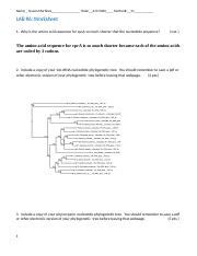Lab Bioinformatics Worksheet Docx Name Jessica Martinez Date Section LAB