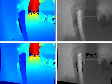 Top Row Depth Map And Nir Frame From A Kinect Sequence Acquired