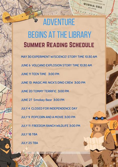 Sturgis Library Summer Reading Schedule Town Of Sturgis