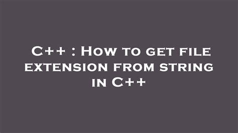 C How To Get File Extension From String In C Youtube