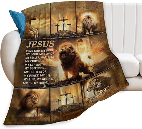 Christian Blanket For Men Christ Lion Jesus Religious Faith