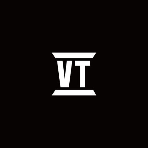 Vt Logo Monogram With Pillar Shape Designs Template 2962692 Vector Art
