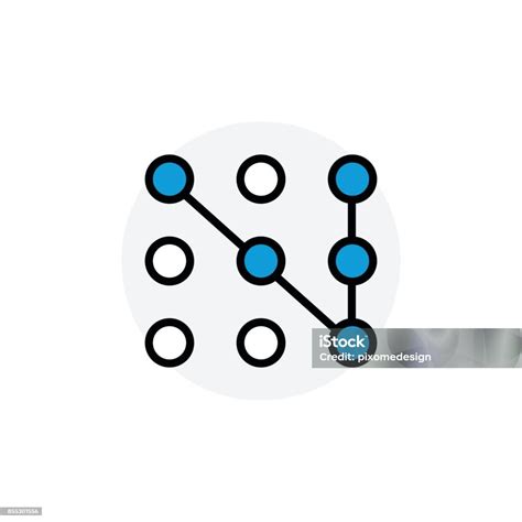 Pattern Passcode Concept Isolated Line Vector Illustration Editable