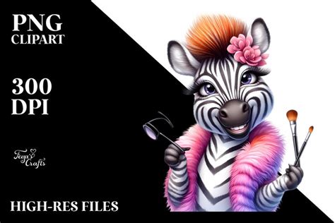 Vibrant Zebra Diva Look Clipart