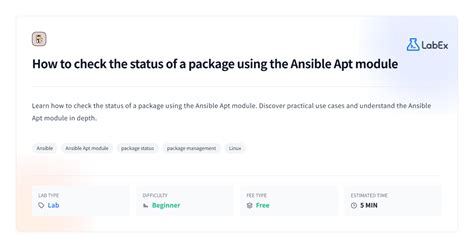 Ansible Apt 모듈로 패키지 상태 확인하기 Labex