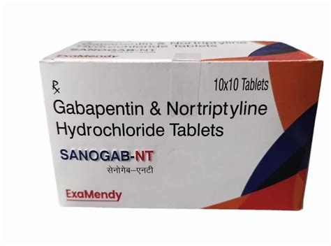 Examendy Sanogab Nt Gabapentin Nortriptyline Hydrochloride Tablet At ₹ 199 Box Gabapin Nt