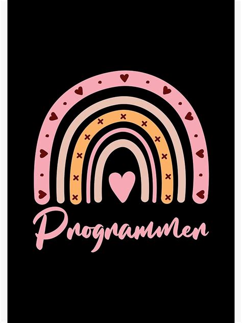 Programmer Boho Cute Pink Rainbow Mom Wife Coding Funny Computer
