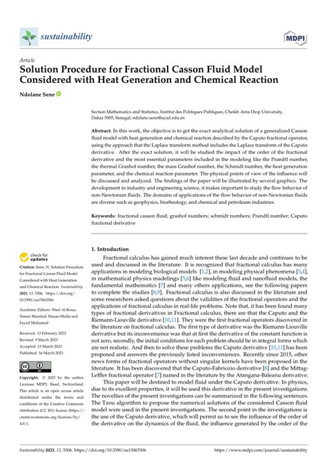 Pdf Solution Procedure For Fractional Casson Fluid Model Considered