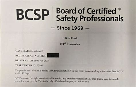 I Passed My Csp Exam Today The Relief I Felt When This Paper Was Printed… Micah Ashby Basc
