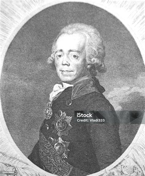 러시아 황제 폴 1세의 초상화 새겨진 초상화 제3장 디 로빈스키 1886년 S피터스버그 검은색에 대한 스톡 벡터 아트 및 기타 이미지 Istock