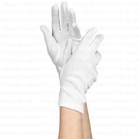 Short White Solid Gloves Masquerade Costume Hire