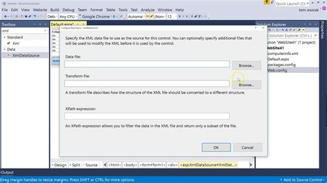 6 create an xml powered asp page create a page with a control that connects to the xml