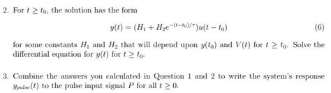 Solved Pulse And Impulse Response Of An RC Circuit A Chegg Com
