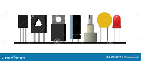 Set Of Radio Components Element For Radio Circuit Logo And Logotype Object Isolated On White