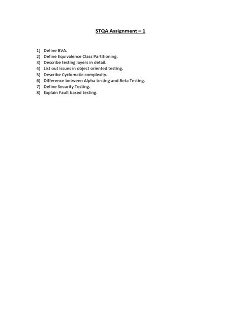 Stqa Assignment 1 Pdf