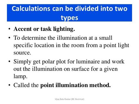 Illumination Method Of Calculation