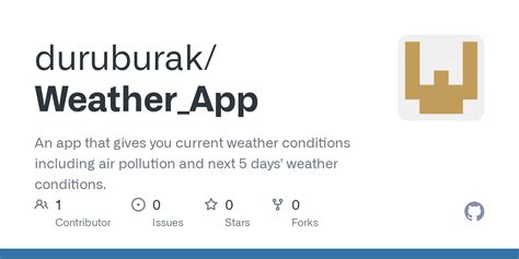 GitHub Duruburak Weather App An App That Gives You Current Weather Conditions Including Air