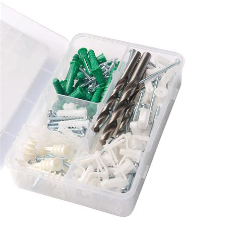 80pcs Plastic Self Drilling Drywall Anchors Screws Assortment Set Kit