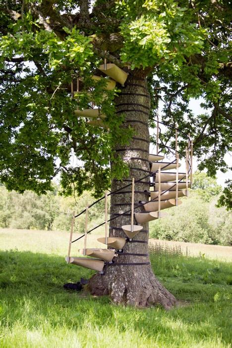 CanopyStair Is A Spiral Staircase That Straps Around A Tree Trunk