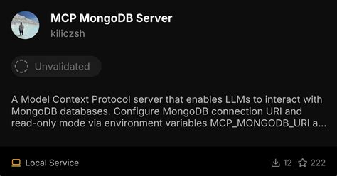 Mcp Mongodb 服务器 Mcp Servers · Lobehub