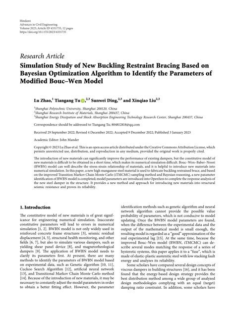 PDF Simulation Study Of New Buckling Restraint Bracing Based On
