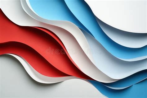 Dynamic Layered Waves In Red Blue And White Create A Vibrant And