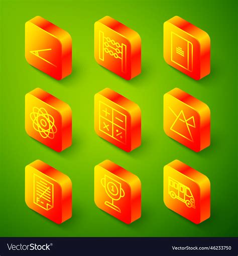 Set Line Acute Angle Abacus Spiral Notebook Vector Image