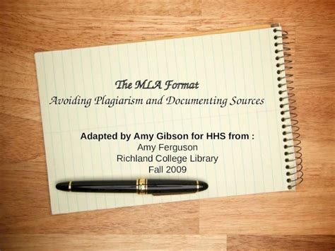 PPT The MLA Format Avoiding Plagiarism And Documenting Sources Adapted By Amy Gibson For HHS