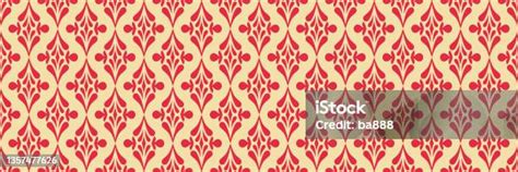 베이지 색 배경에 붉은 민족 장식 장식 장식 우아한 배경 패턴 벽지 디자인 질감에 대한 원활한 패턴 벡터 이미지 0명에 대한 스톡 벡터 아트 및 기타 이미지 Istock