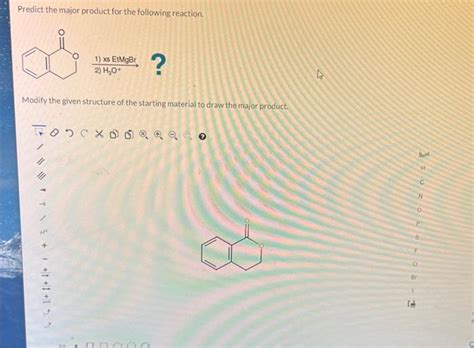 solved predict the major product for the following reaction