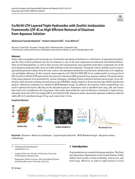 Co Ni Al Lth Layered Triple Hydroxides With Zeolitic Imidazolate Frameworks Zif 8 As High
