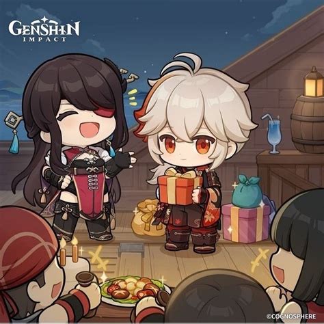 Кадзуха и Бэй Доу | Chibi, Fan art, Anime