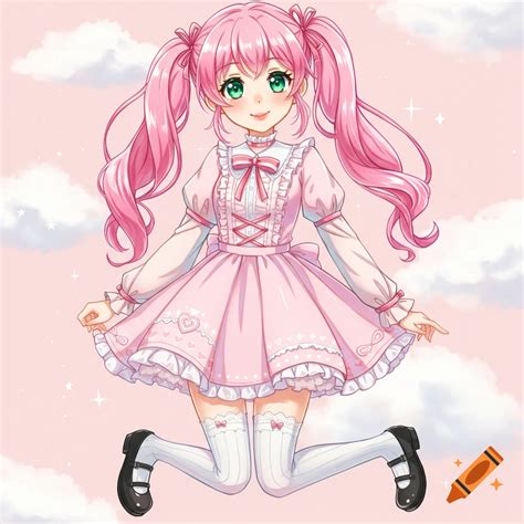 Anime Girl In Pink Modern Dress Created On Craiyon