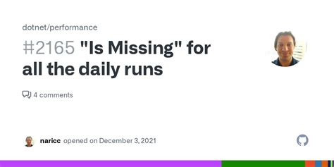 Is Missing For All The Daily Runs · Issue 2165 · Dotnetperformance