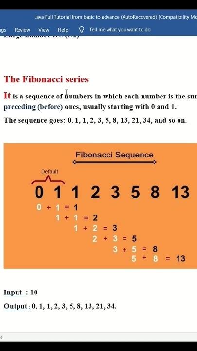 fibonacci series program in java telugu shorts viral javatutorialforbeginners youtube