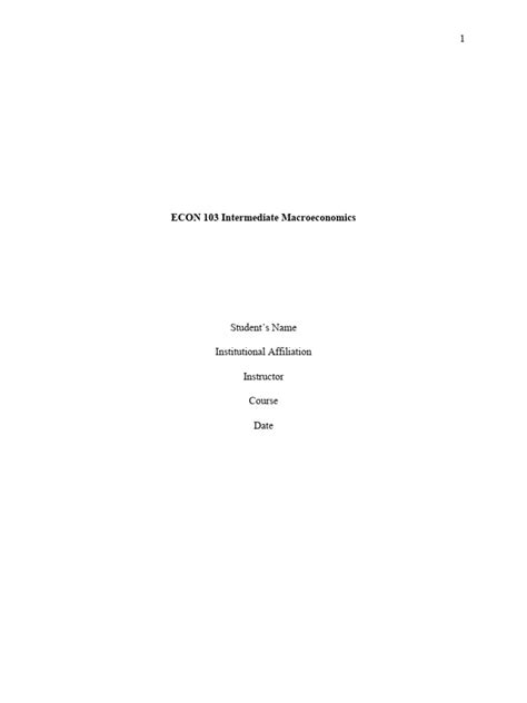 Econ 103 Intermediate Macroeconomics Pdf Phillips Curve Economic Equilibrium