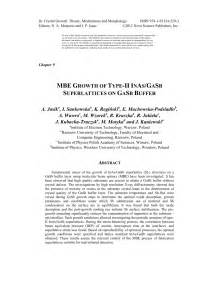 Pdf Mbe Growth Of Type Ii Inas Gasb Superlattices On Gasb Buffer