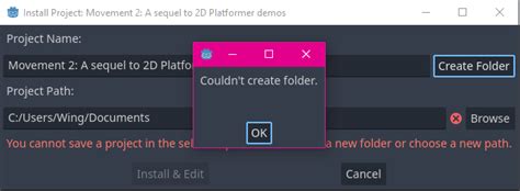 Windows Installing Asset Library Project Or Demo Whose Name Contain A Colon Will Setup Invalid