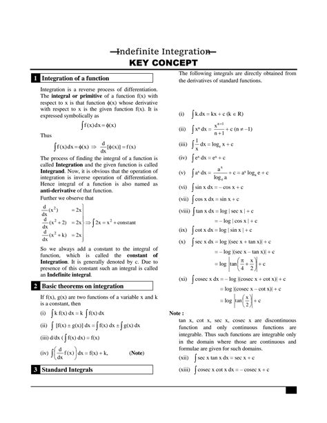 Solution Indefinite Integration Concept Studypool