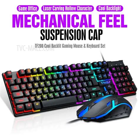 Wholesale T Wolf Tf200 Gaming Keyboard Usb Floating Manipulator Feel Wired Gaming Keyboard And