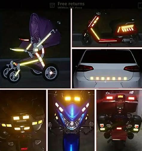 안전 반사 경고 스트립 자동차 후면 범퍼 충돌 방지 반사 스티커 자전거 반사 스티커 Temu